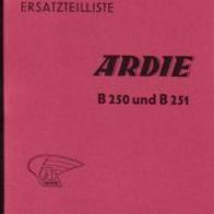 Ersatzteilliste Ardie B 250 und B 251, Motorrad, Oldtimer, Klassiker ...