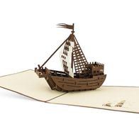 3D Klappkarte alte Kogge Glückwunschkarte Urlaub Boot Grußkarte PopUp ...