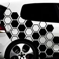 Hexagon Pixel Cyber Camouflage XXL Set Car Decal Sticker Tuning ...