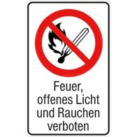 Verbotsschild - FEUER ... Verboten - Gr. ca. 20 x 30 cm - 320483/2 ...