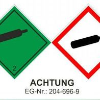 Gefahrgut Aufkleber CO2 / Kohlendioxid E290 UN 1013 individuelles Logo ...
