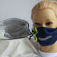 Textil Design Maske in ORANGE mit zertifizierten Innenvlies ...