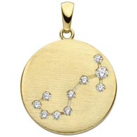 Anhänger Sternzeichen Skorpion 333 Gold Gelbgold matt 10 Zirkonia ...