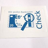 Aufkleber Sticker Euro Geldschein Falschgeld Check "Wir prüfen ...