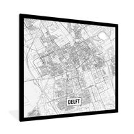 Poster - 40x40 cm - Stadtplan Delft kaufen bei Hood.de