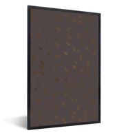 Poster - 80x120 cm - Muster - Grau - Gold - Blätter kaufen bei Hood.de