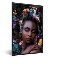 Poster - 80x120 cm - Blumen - Blätter - Frauen kaufen bei Hood.de