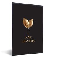 Poster - 80x120 cm - Geschenk zum Muttertag - Ich liebe Oma - Gold ...