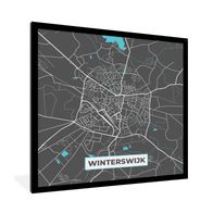Poster - 40x40 cm - Stadtplan - Winterswijk - Grau - Blau kaufen bei ...