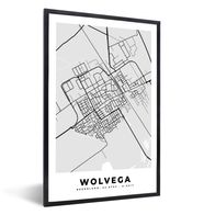 Poster - 20x30 cm - Stadtplan - Wolvega - Grau - Weiß kaufen bei Hood.de
