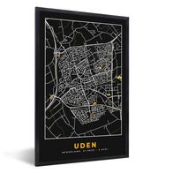 Poster - 40x60 cm - Stadtplan - Uden - Gold - Schwarz kaufen bei Hood.de