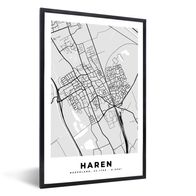 Poster - 60x90 cm - Stadtplan - Haren - Grau - Weiß kaufen bei Hood.de
