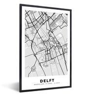Poster - 40x60 cm - Stadtplan - Delft - Grau - Weiß kaufen bei Hood.de