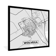 Poster - 40x40 cm - Stadtplan - Wolvega - Grau - Weiß kaufen bei Hood.de