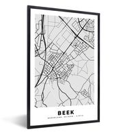 Poster - 60x90 cm - Stadtplan - Beek - Grau - Weiß kaufen bei Hood.de