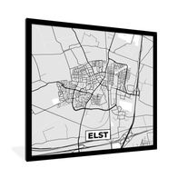 Poster - 40x40 cm - Stadtplan - Elst - Grau - Weiß kaufen bei Hood.de