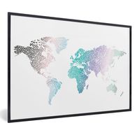 Poster - 90x60 cm - Weltkarte - Abstrakt - Farben kaufen bei Hood.de