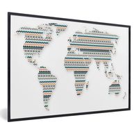 Poster - 90x60 cm - Weltkarte - Muster - Farben kaufen bei Hood.de