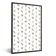 Poster - 80x120 cm - Blätter - Pastell - Muster kaufen bei Hood.de