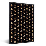 Poster - 80x120 cm - Blätter - Muster - Gold kaufen bei Hood.de