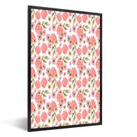 Poster - 80x120 cm - Blumen - Rosa - Muster kaufen bei Hood.de