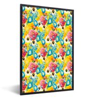 Poster - 80x120 cm - Blumen - Collage - Farben kaufen bei Hood.de