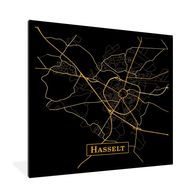 Poster - 40x40 cm - Karte - Hasselt - Luxus - Gold - Schwarz kaufen bei ...