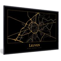 Poster - 120x80 cm - Stadtplan - Leuven - Gold - Schwarz kaufen bei Hood.de