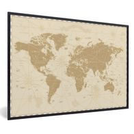 Poster - 90x60 cm - Weltkarte - Vintage - Retro kaufen bei Hood.de
