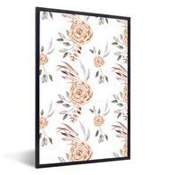 Poster - 80x120 cm - Rosen - Blumen - Blätter - Weiß kaufen bei Hood.de