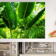 Herdabdeckplatte - 78x52 cm - Tropische Blätter im Dschungel Fotodruck ...