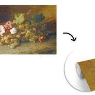 Tapete Fototapete - 420x280 cm Obst - Stilleben mit Weintrauben - Alte ...