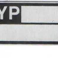 Typenschild -TYP, Alu, Blanko, Neu, Motor, Motorrad, Auto, Oldtimer ...