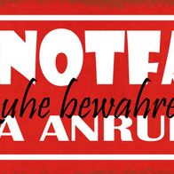 Blechschild Spruch 27x10 cm im Notfall Ruhe Papa anrufen Deko Schild ...