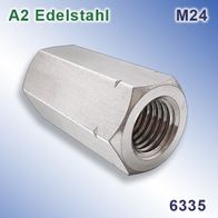 Gewindemuffen M24 Sechskant A2 Edelstahl Hexagon Coupler Nuts Stainless ...