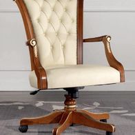 Bürostuhl Holz Chefsessel Chesterfield italienische Möbel weiß ...