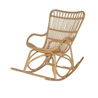 moderner Rattan-Schaukelstuhl natur Schwingstuhl Schaukelsessel ...