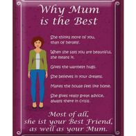 Blechschild Spruch 30x40 cm Why Mam is the best Mama beste Deko Schild ...