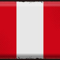 Blechschild Flagge Peru 40x30 cm Retro Flag of Peru Deko Schild tin ...