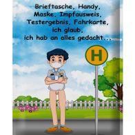 Blechschild Spruch 30x40 cm Maske Impfausweis alles gedacht Deko Schild ...