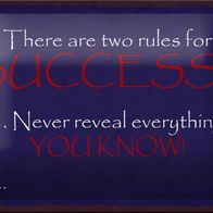 Blechschild Spruch 18x12 cm two rules for Success never Deko Schild tin ...