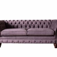 Chesterfield Lila Sofa 3 Sitzer Wohnzimmer Stoff Couch Polster Sofas ...
