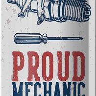 Blechschild Spruch Pinup Proud mechanic wife 10x27 cm Deko Schild tin ...