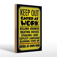 Holzschild Spruch 20x30 cm Keep out gamer at work enter Deko Schild ...