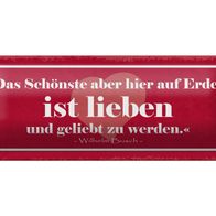 Blechschild Spruch 27x10 cm das Schönste ist lieben und Deko Schild tin ...