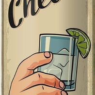 Blechschild Alkohol Cheers Gin Tonic Lemon Prost 10x27cm Deko Schild ...
