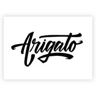 Feine Hand Lettering Kalligraphie Dankeskarte: Arigato kaufen bei Hood.de