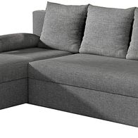 Ecksofa ARON Hellgrau Sofa Couch Mit Schlaffunktion Universelle ...