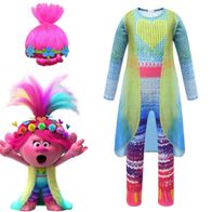 Trolls Queen Poppy Cosplay Kostüm Cartoon Jumpsuit mit Maske Kinder ...