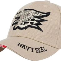 Navy Seal Beige Elite US Army Kappe mit Klettverschluss und US Navy Seals Logo Motiv kaufen bei ...